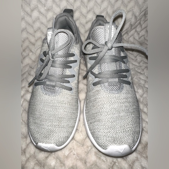 Puma | Shoes | Puma Gray White Soft Foam Sneakers | Poshmark